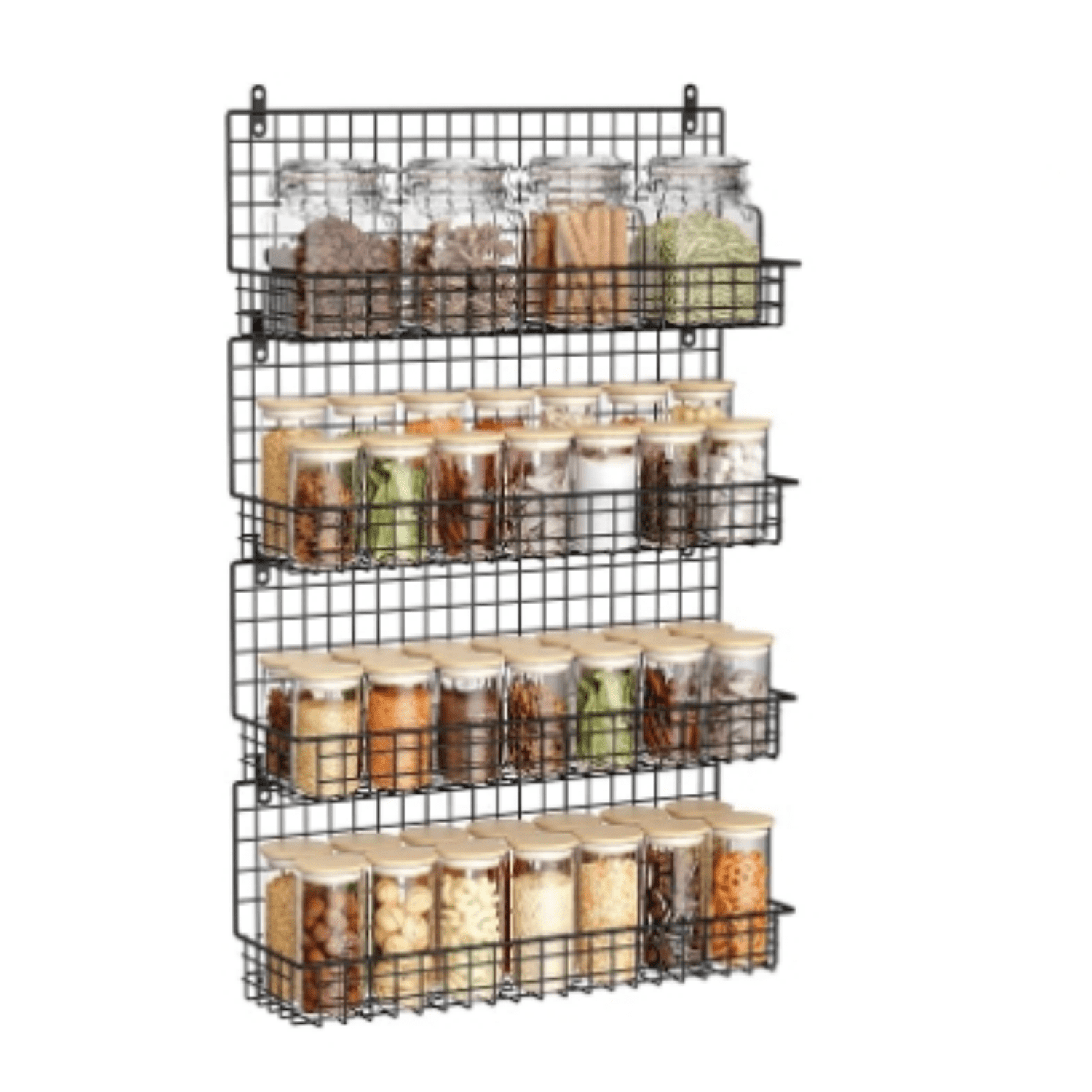 Wall Mounted 4-Tier Stackable Hanging Storage Racks,Great for Kitchen ...