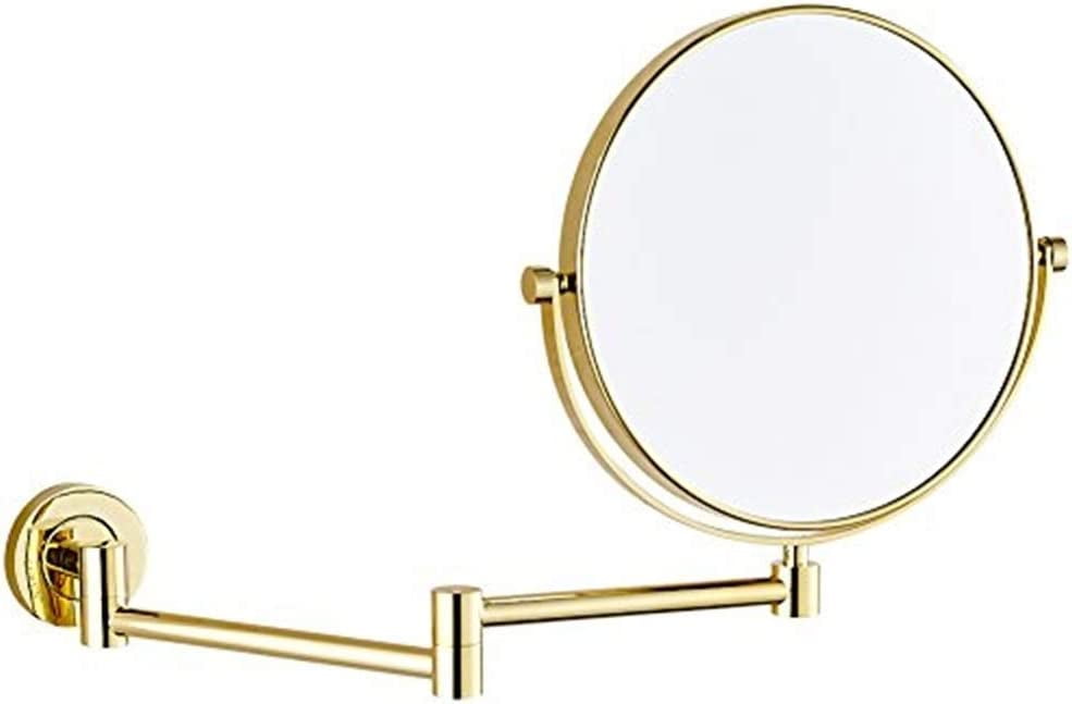 Wall Mounted, 8 Inch Vanity Mirrors for Bathroom, Round Brass ...