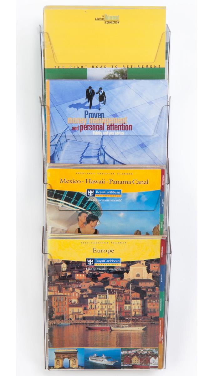 Wall Mounted Acrylic Plastic Magazine Rack For Displaying 8-1/2-Inch ...