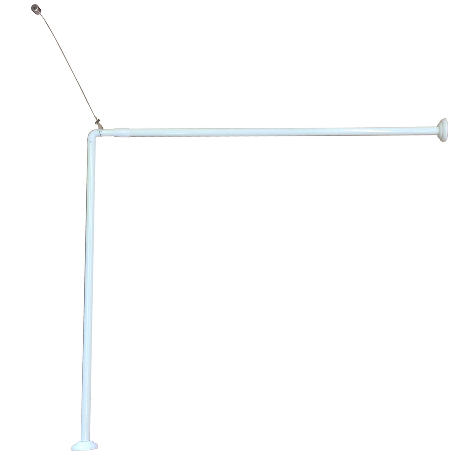 Wall Mounted Adjustable L-Shaped Corner Bathtub Curtain Rod 37" to 71"L ...