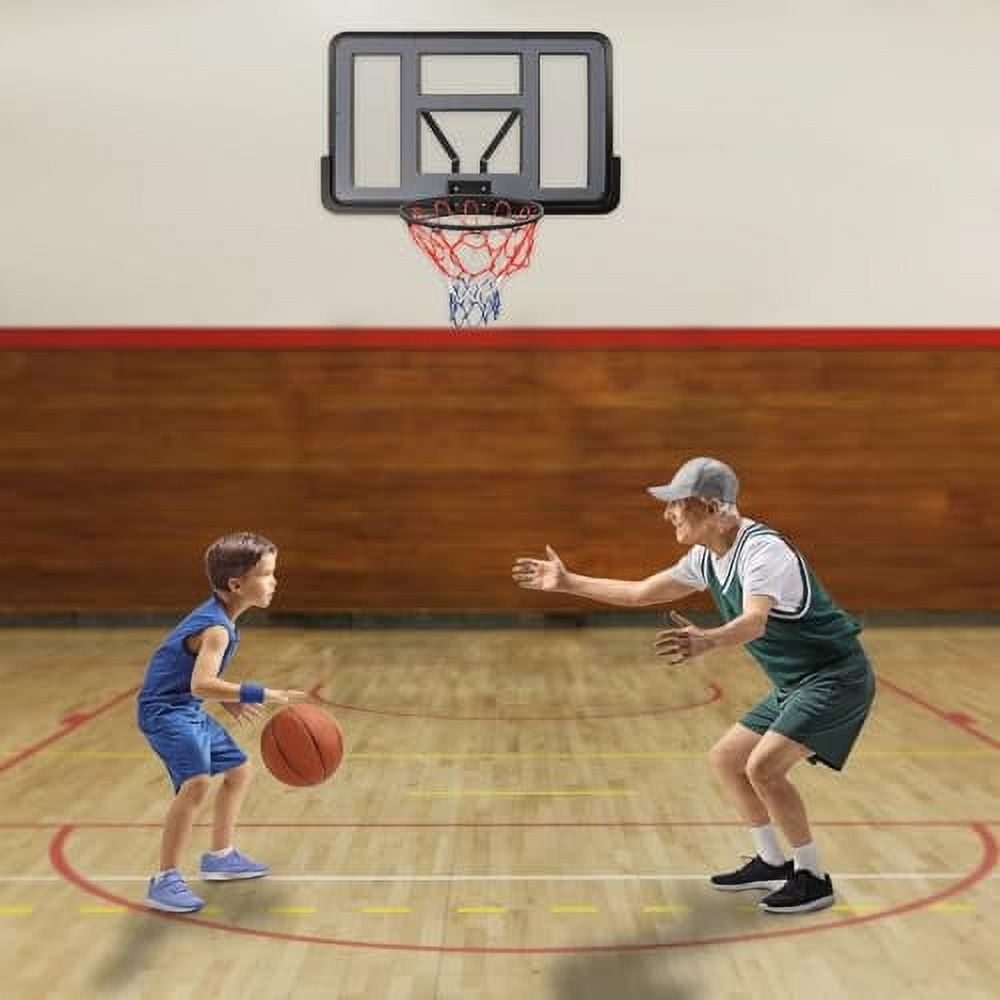 Wall Mounted Backboard & Rim Combo 44'' PET Shatter Proof Backboard and ...