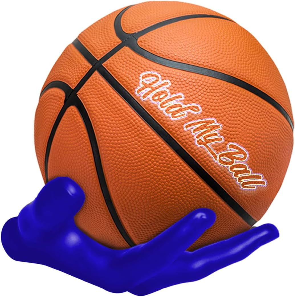 Hold My Ball Basketball Holders – Blue Large Hand Wall Mount Displays ...