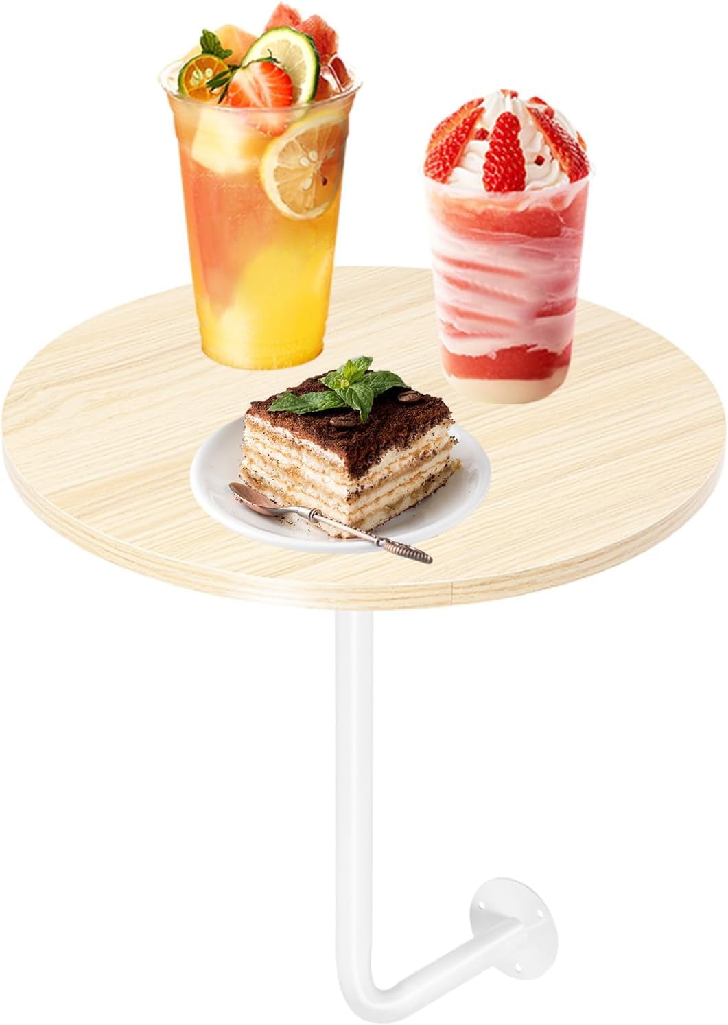 Wall Mounted Bar Table, L-Type Coffee Pub Table Mid-Century Modern ...