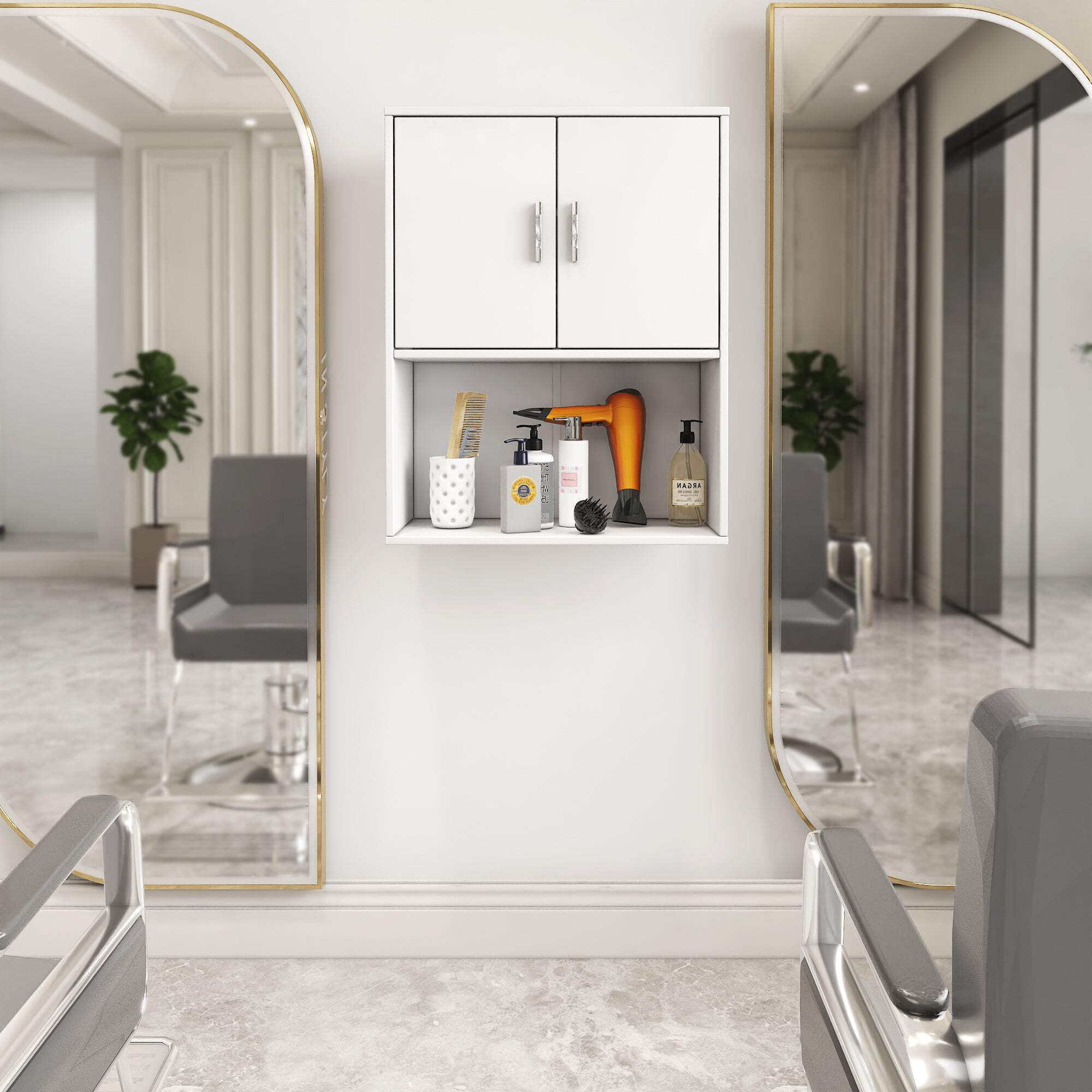 Wall Mounted Barber Shampoo Station Storage Cabinet Salon Beauty Spa ...