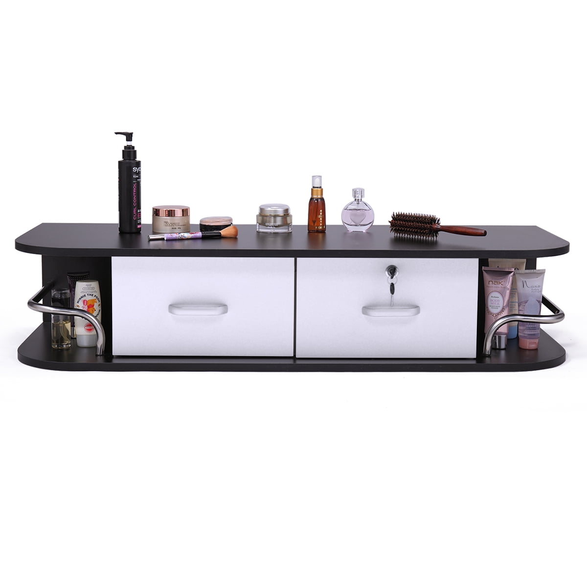 Wall-Mounted Barber Table, Beauty Table with Locking Drawers, Beauty ...