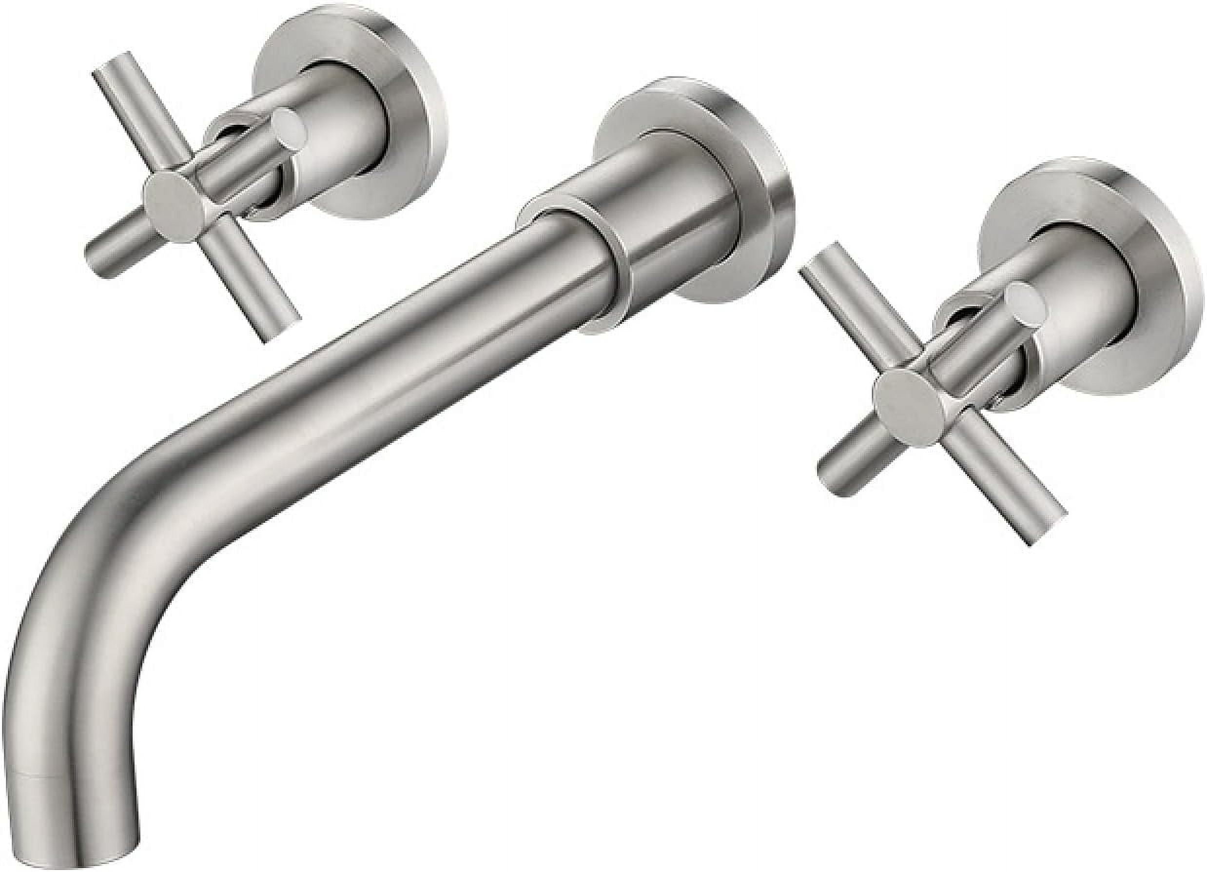 Wall Mounted Basin Faucet,Stainless Steel Sink Mixer Tap,Mixed Hot and ...