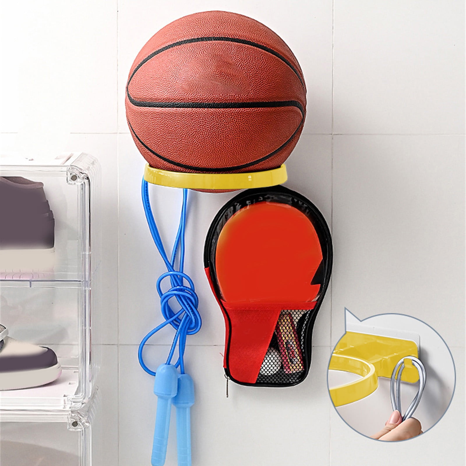 Wall Mounted Basketball Storage, Football Storage Bag, Multi-functional ...