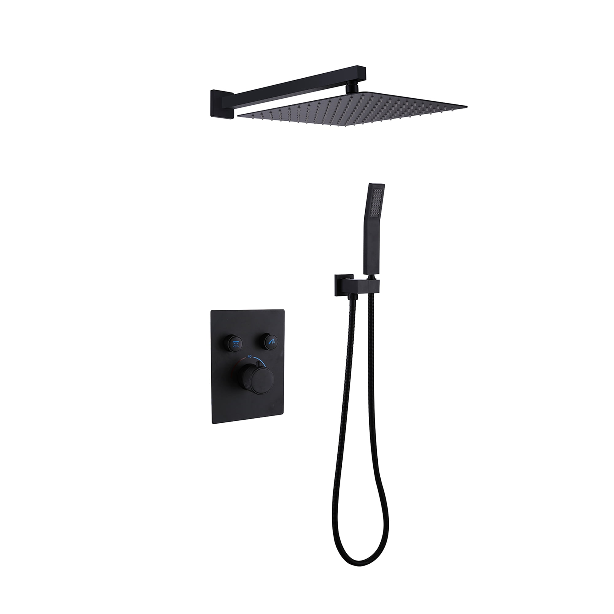 Wall Mounted Bathroom Brass Complete Shower Faucet Set Three Handle ...