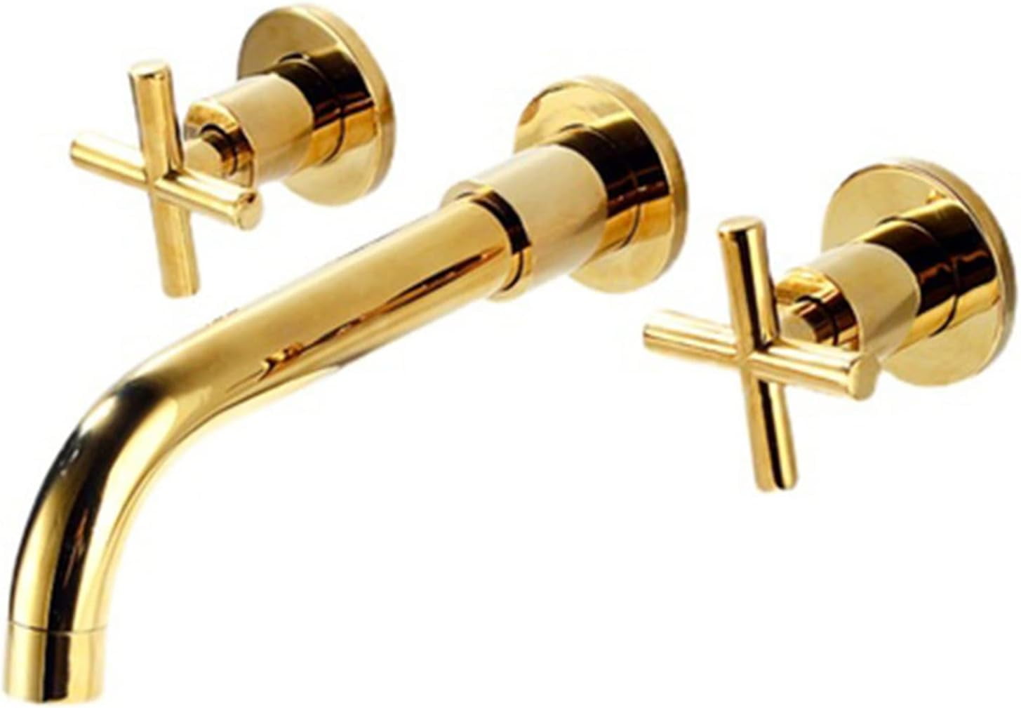 Wall Mounted Bathroom Faucet, Solid Brass, 360 Degree Rotating Nozzle ...