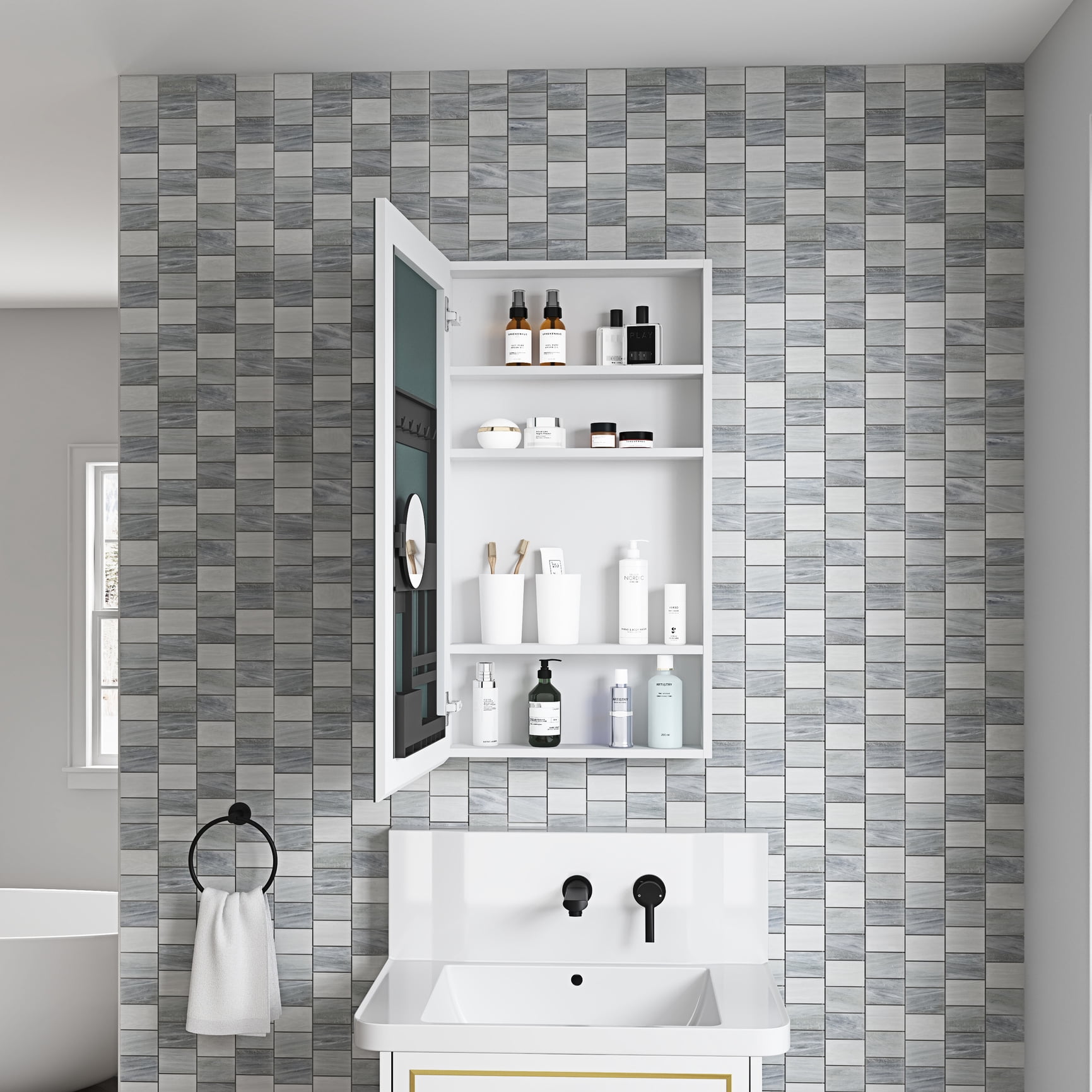 Wall Mounted Bathroom Medicine Cabinet with Storage | Combine Wall ...