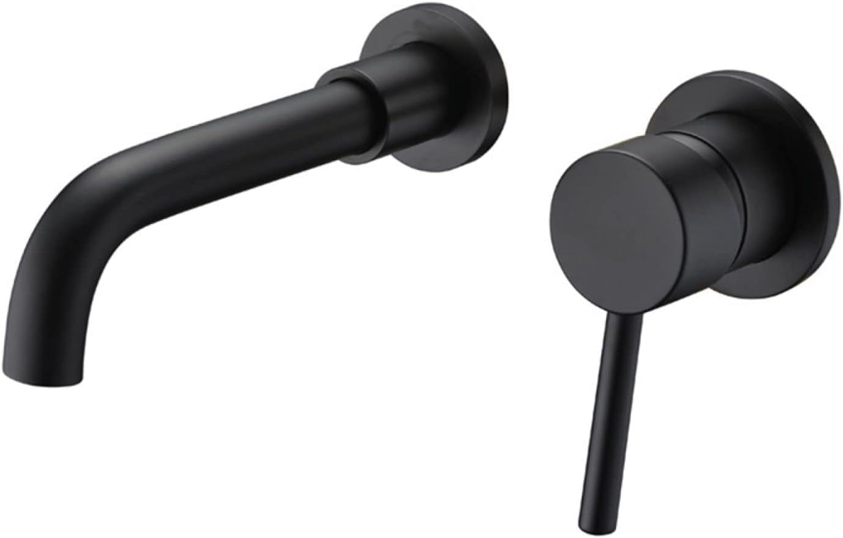 Wall Mounted Bathroom Sink Faucet Black, Solid Brass, 360 Swivel Spout ...