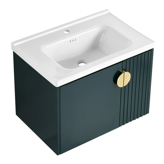 Wall-Mounted Bathroom Storage / 2-Door Vanity, Green Color, Modern ...