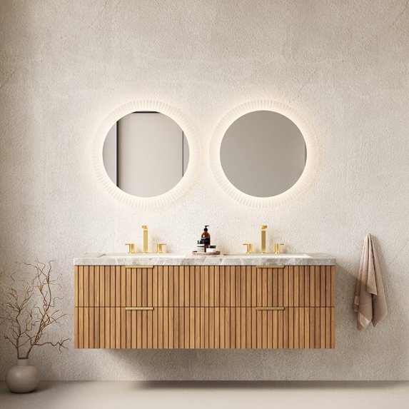 Wall-Mounted Bathroom Storage | Double Basins, Four Drawers | Sintered ...