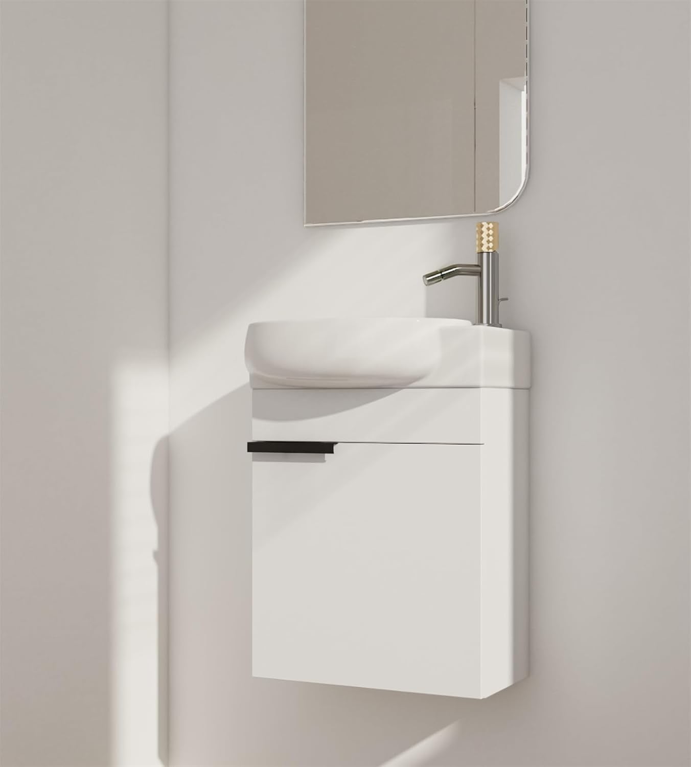 Wall Mounted Bathroom Vanity Sink Combo for Small Space, Modern ...