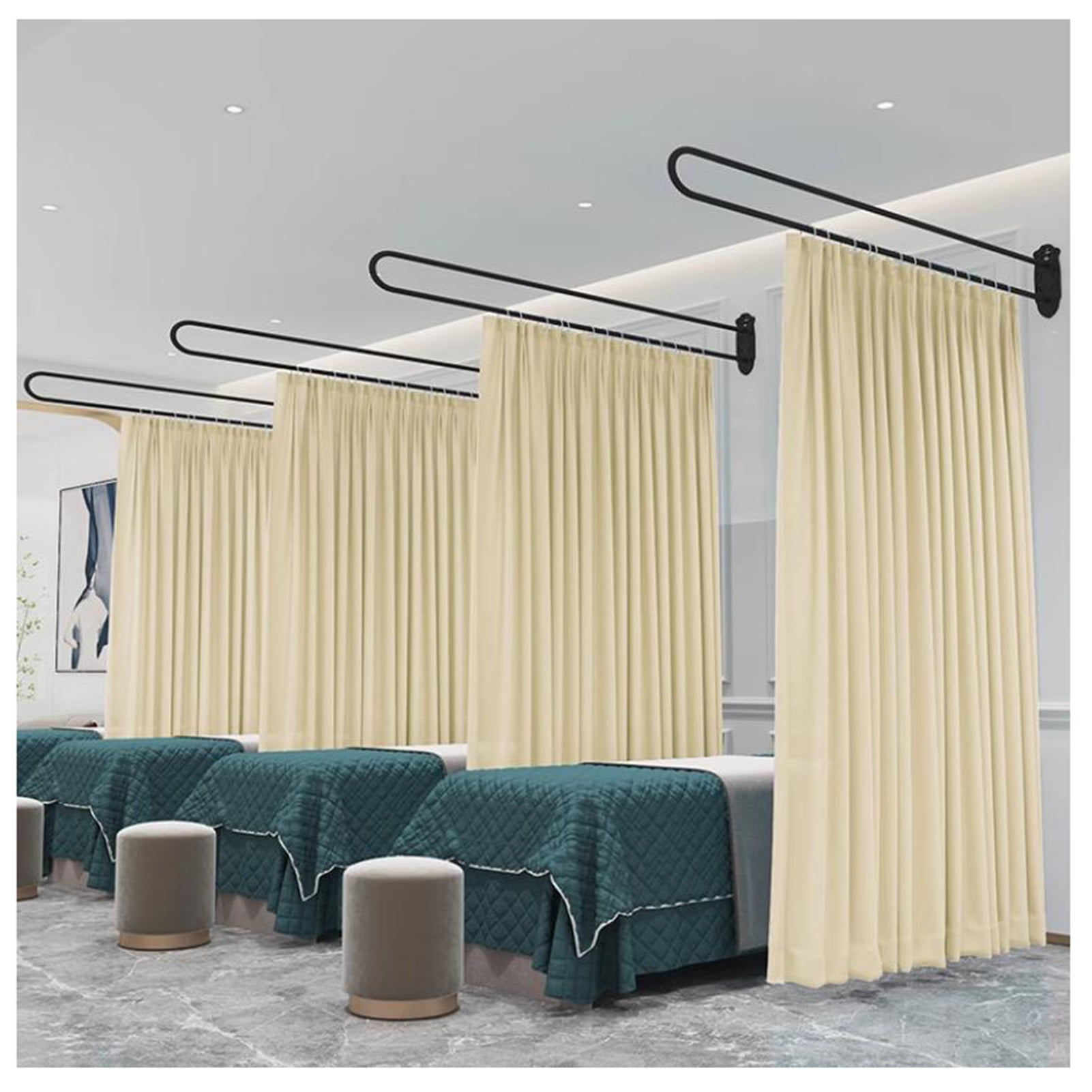 Wall Mounted Beauty Salon Partition Curtain,U-Shaped Support Rod ...