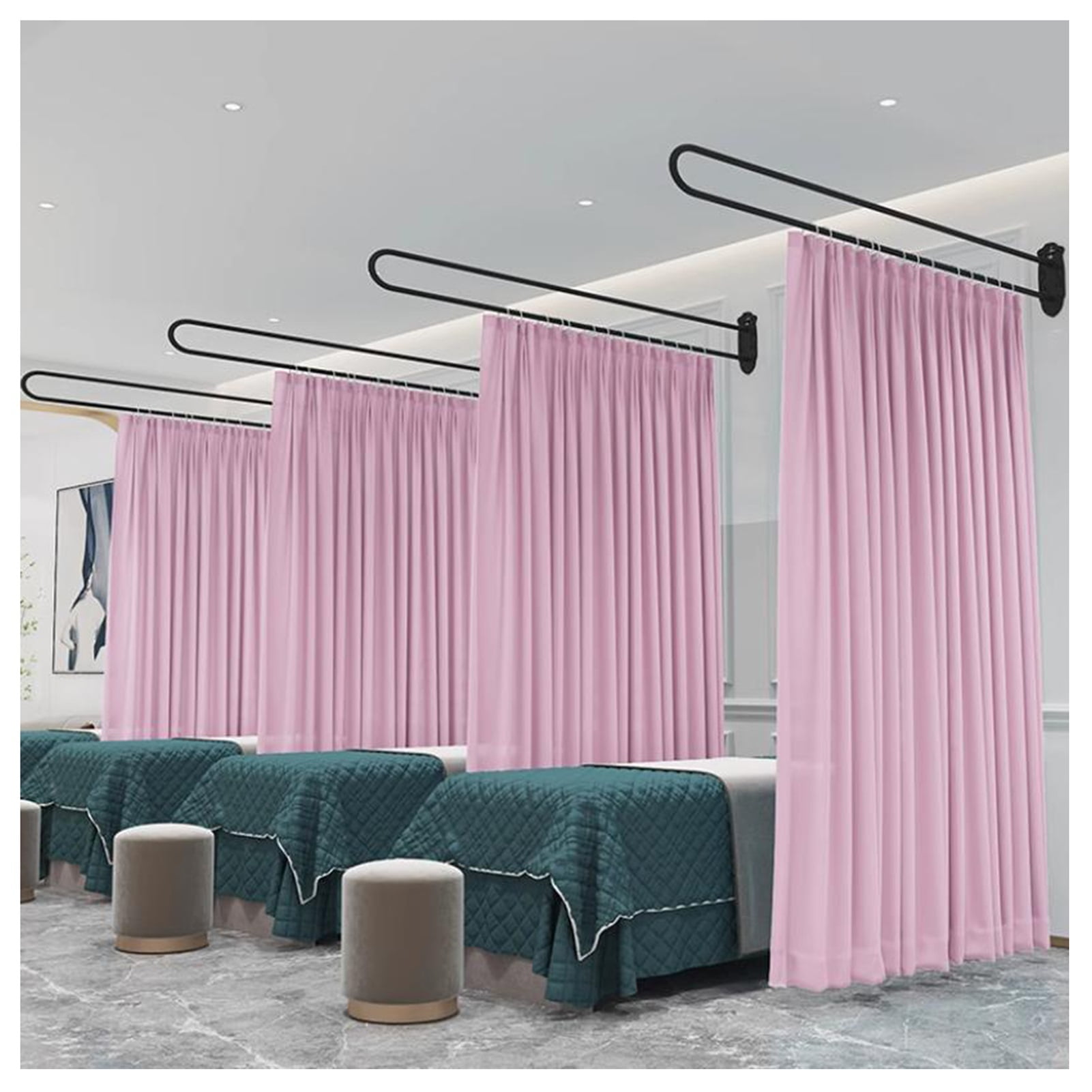 Wall Mounted Beauty Salon Partition Curtain,U-Shaped Support Rod ...