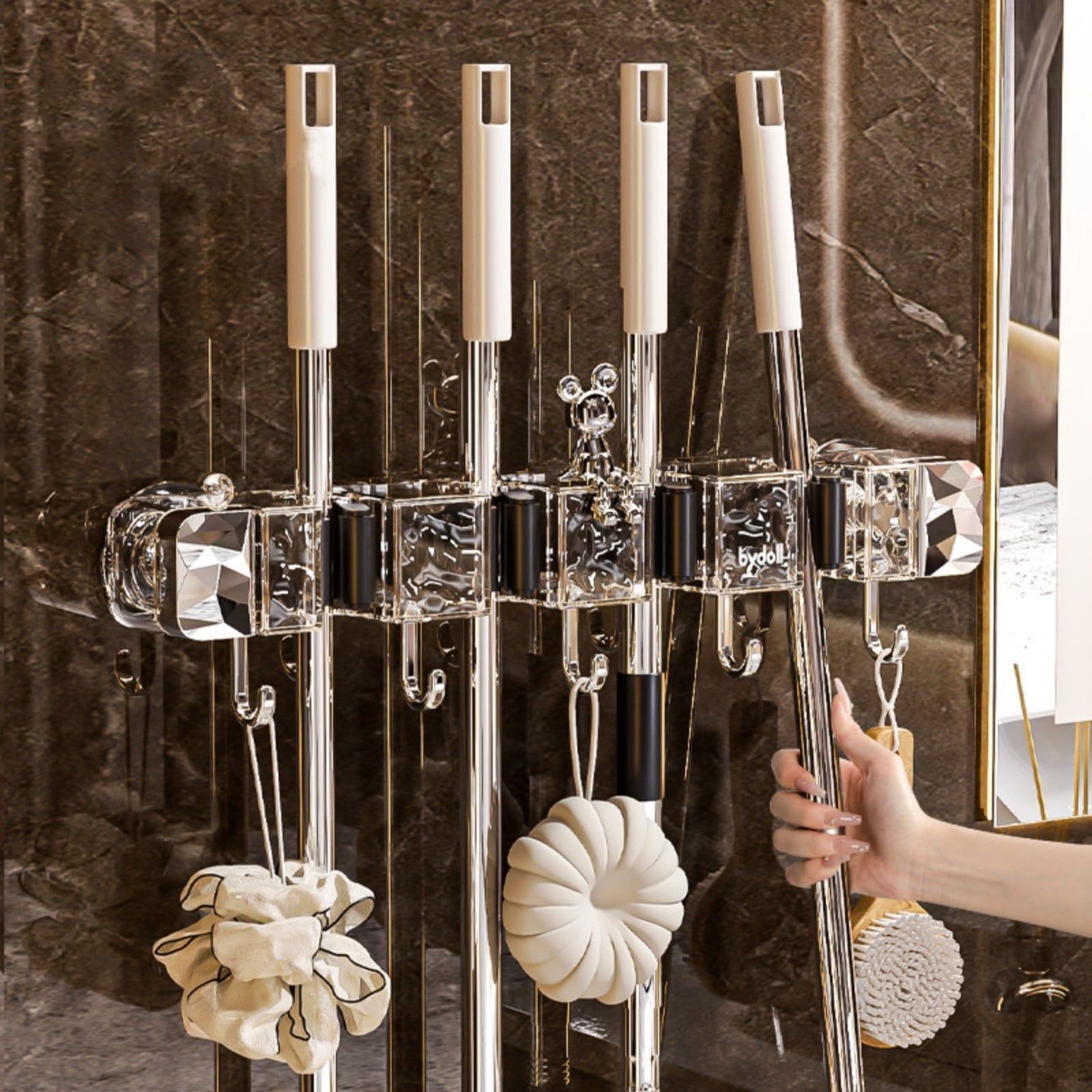 Wall Mounted Besom Organizer Rack | Heavy Duty Plastic Storage Rack ...