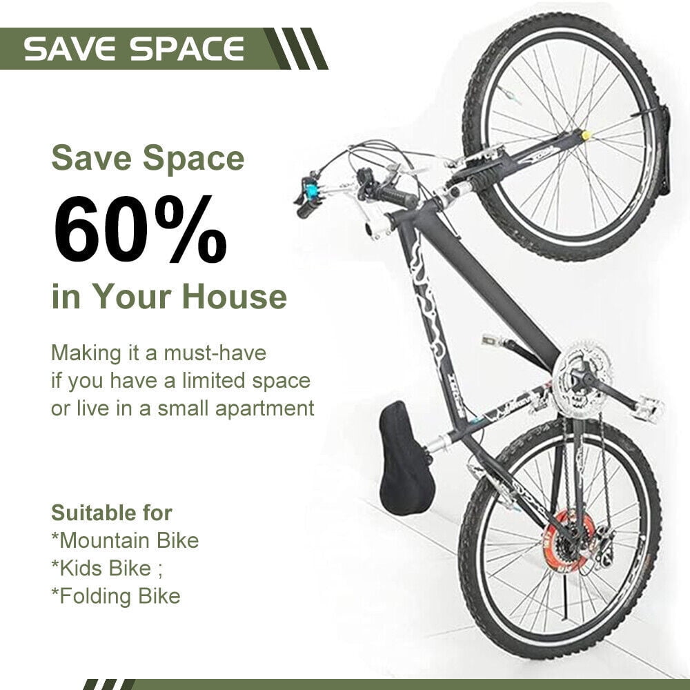 Wall - Mounted Bike Rack for Indoor Garage - Vertical Bicycle Holder ...