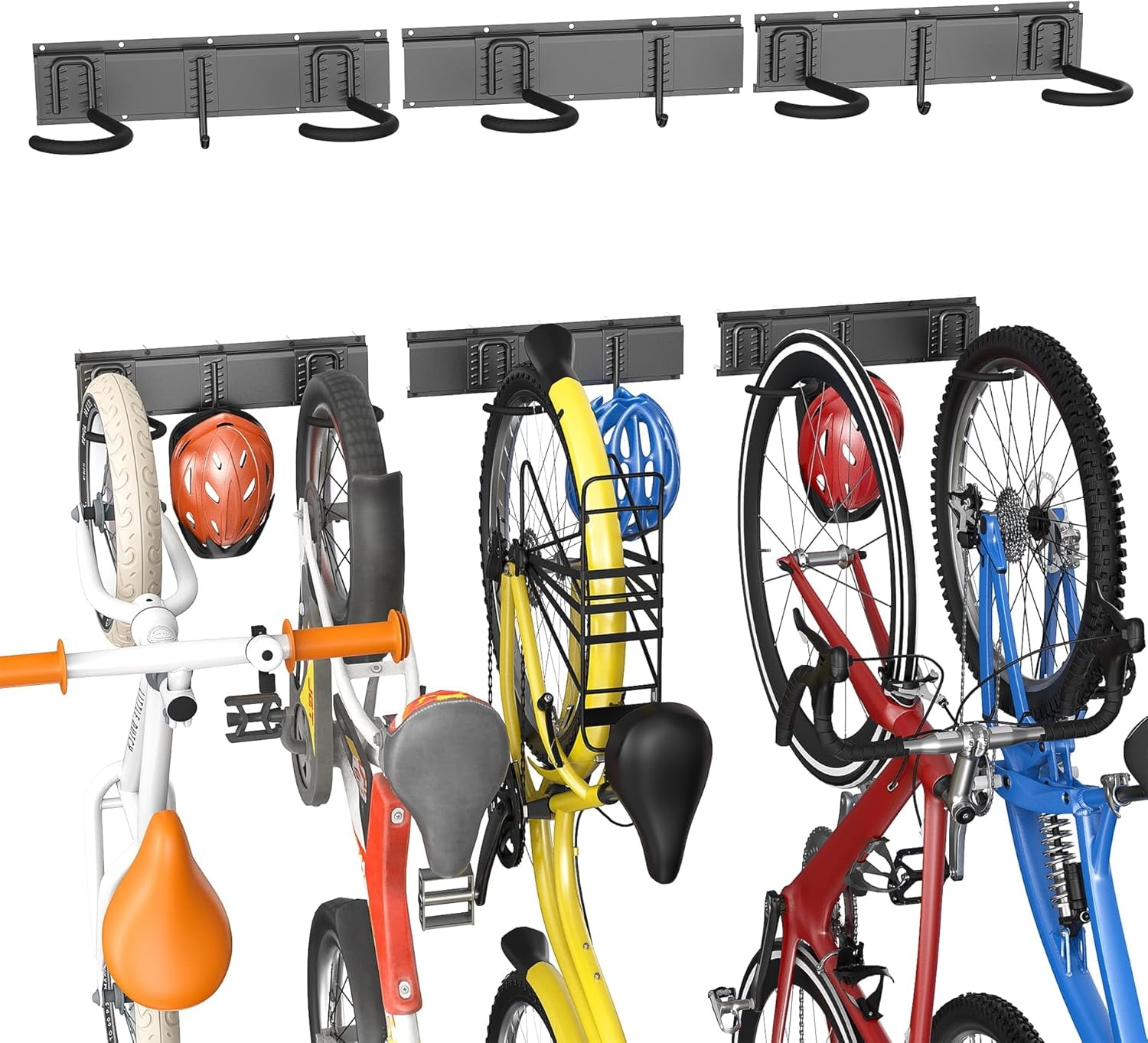 Wall Mounted Bike Storage Rack, Vertical Bikes Storage for Garage 5 ...