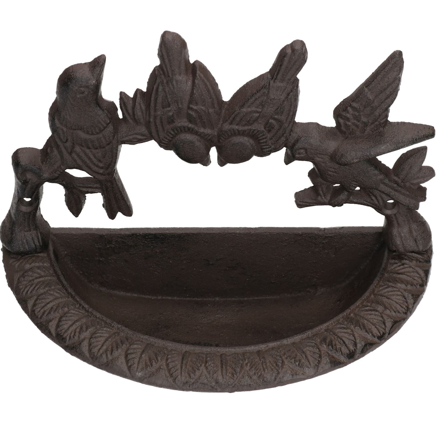 Wall Mounted Bird Bath Cast Iron Feeder Ornament Garden Feature Statue ...