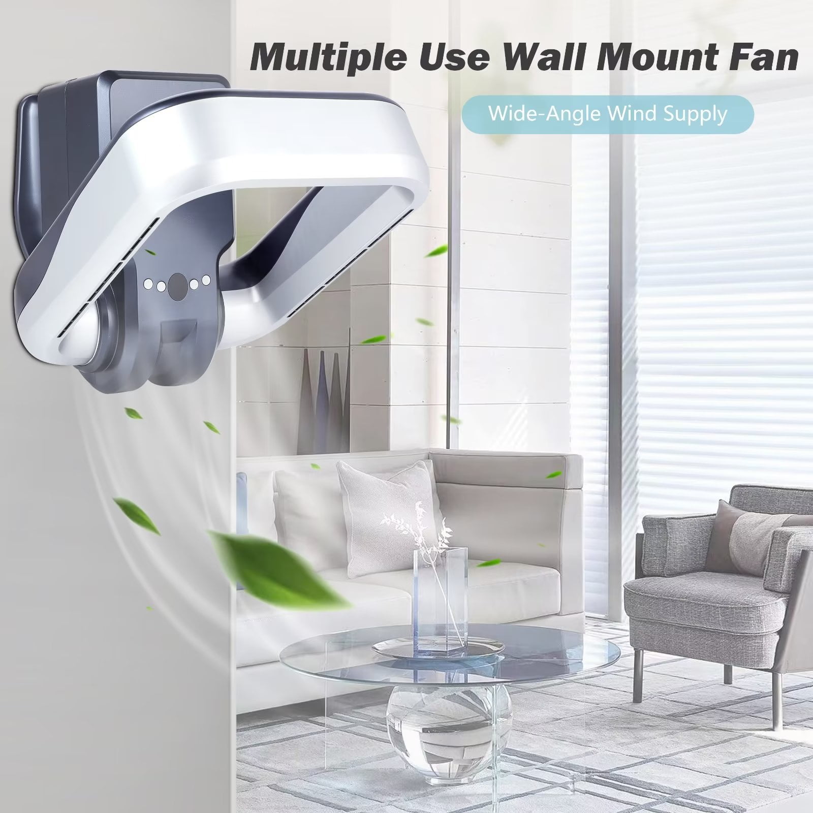 Wall Mounted Bladeless Fan with Remote Controller, Cooler Fan with ...