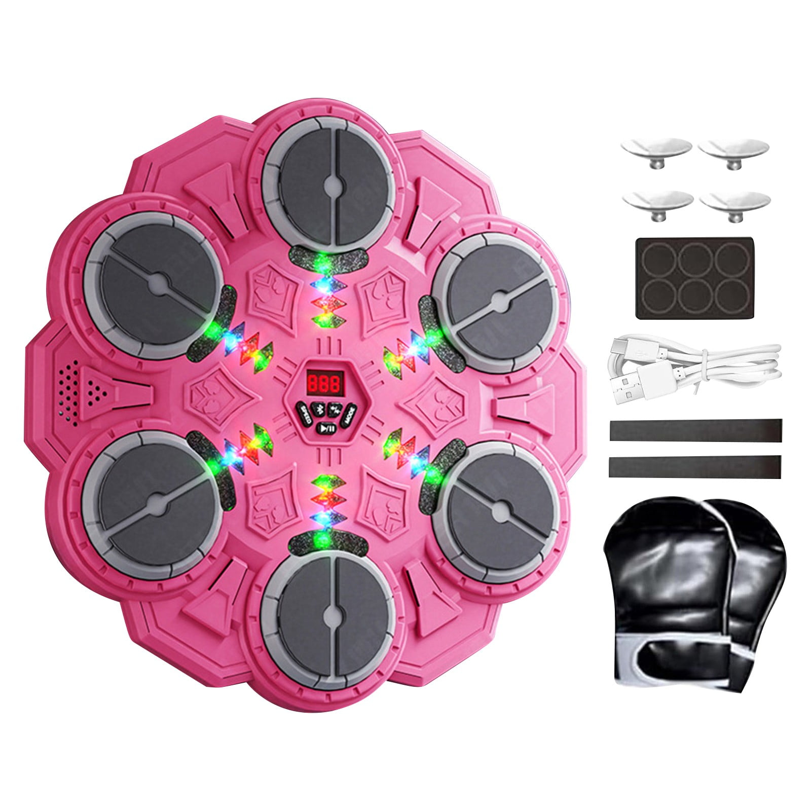 Wall Mounted Bluetooth Music Boxing Machine with Led Lights, 9 Speed ...