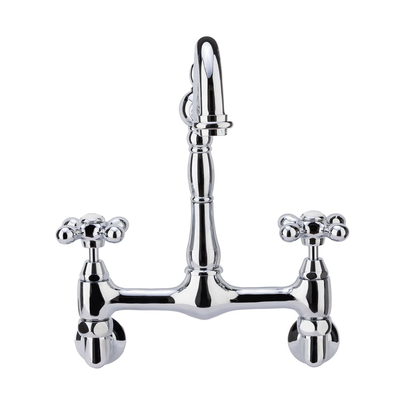 Wall Mounted Bridge Kitchen Faucet - Metal Cross Handles - Walmart.com