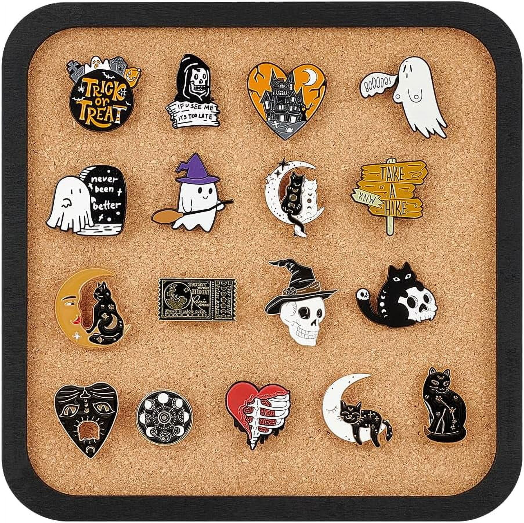 Wall Mounted Brooch Jewelry Display Cork Tray Wooden Enamel Pins ...