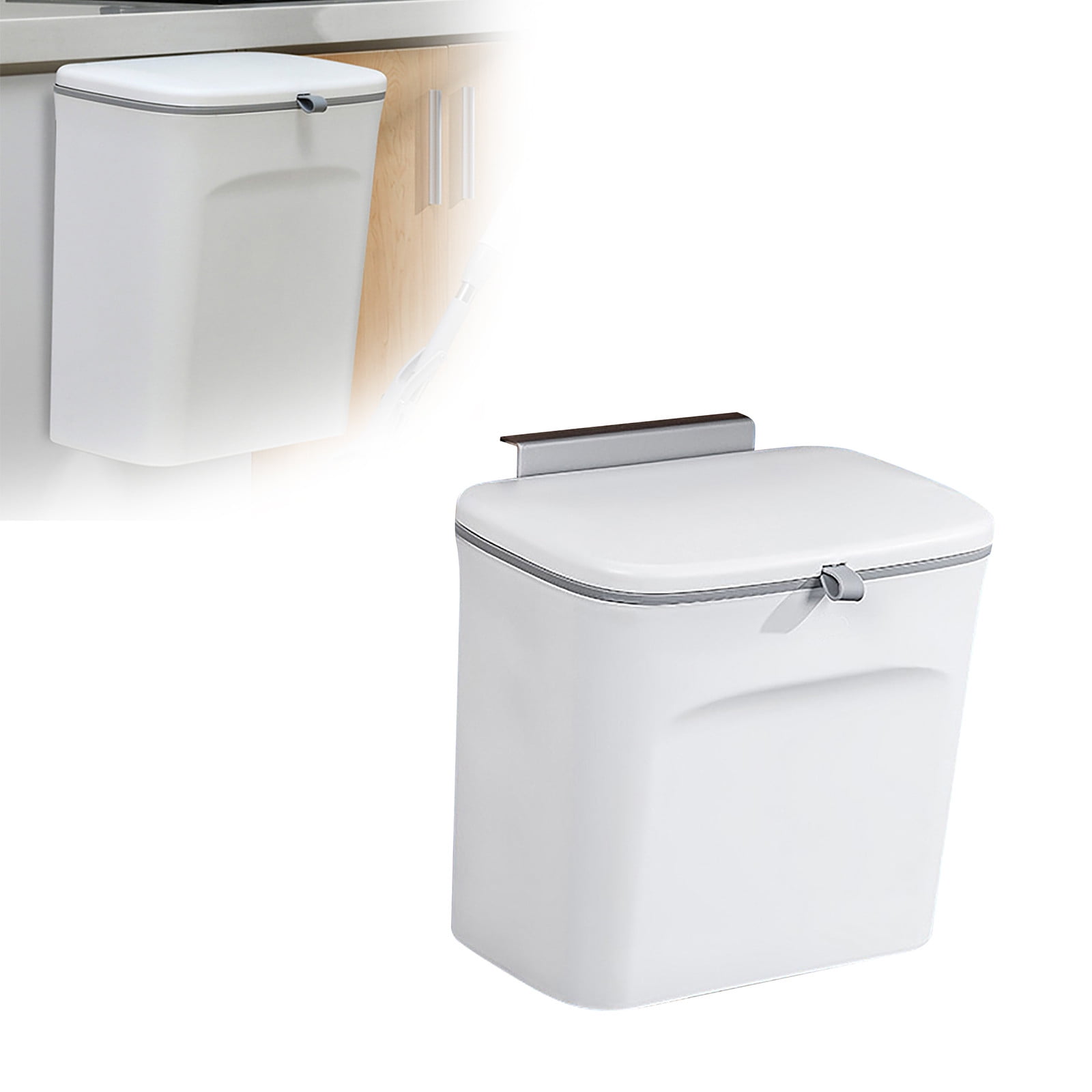 Wall Mounted Cans 2024 New Kitchen Can Garbage Can With Lid Hanging Can ...