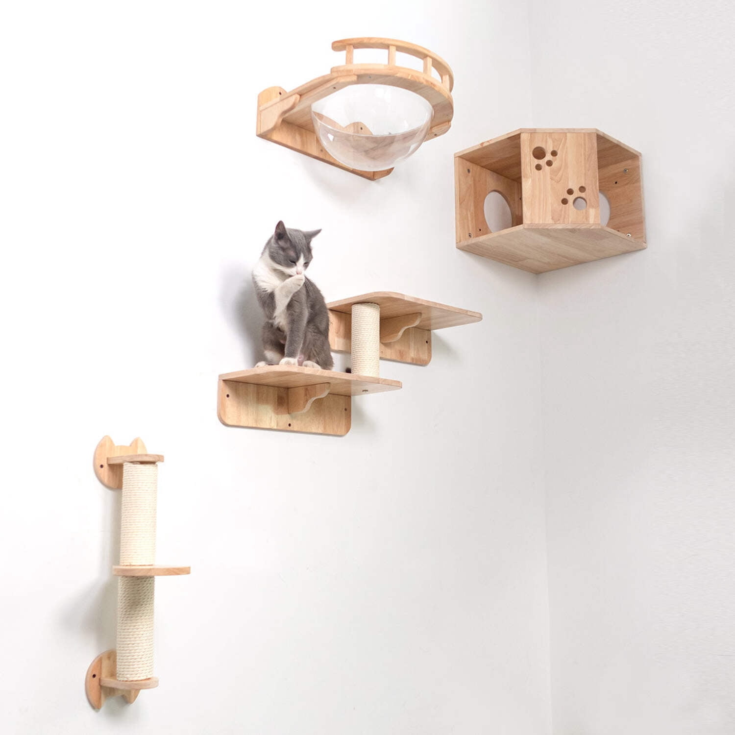 Wall Mounted Cat Perch, Cat Wall Furniture (Corner Set) - Walmart.com