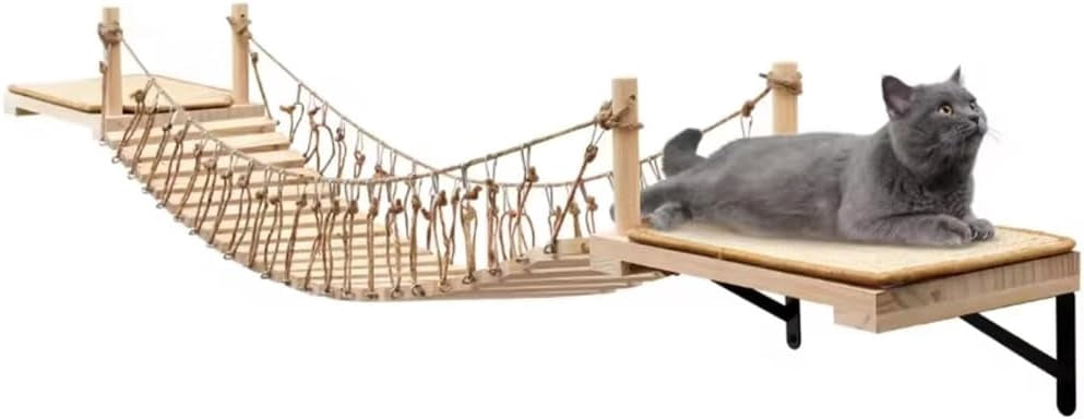 Wall-Mounted Cat Roped Bridge, Cat Wall Shelves, Cat Brideg Long for ...