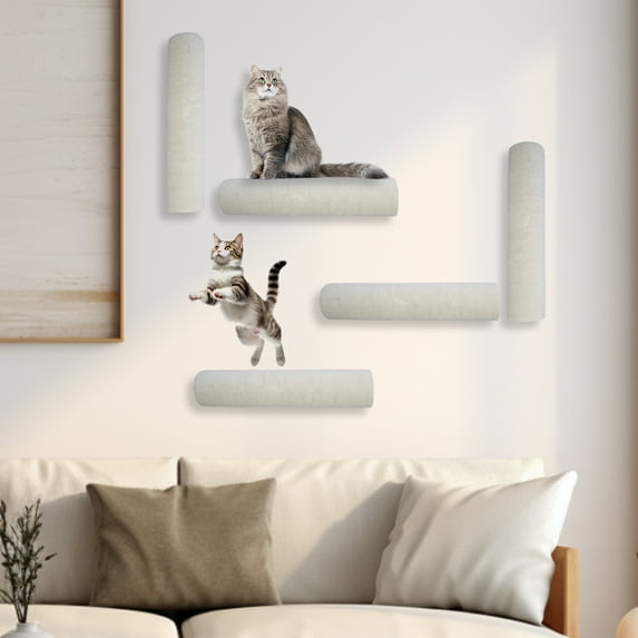 Wall Mounted Cat Scratching Post & Climbing Ladder, Self-Adhesive ...