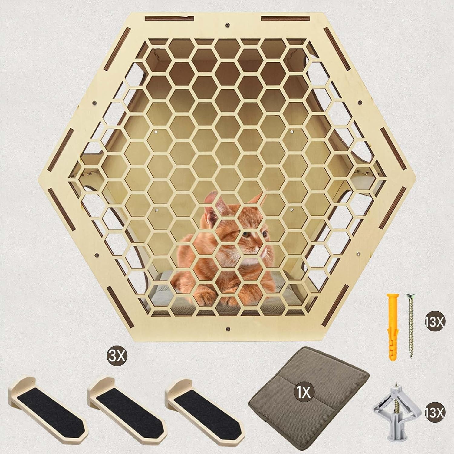 Wall Mounted Cat Shelves-Hexagon Cat Shelves and Perches for Wall ...