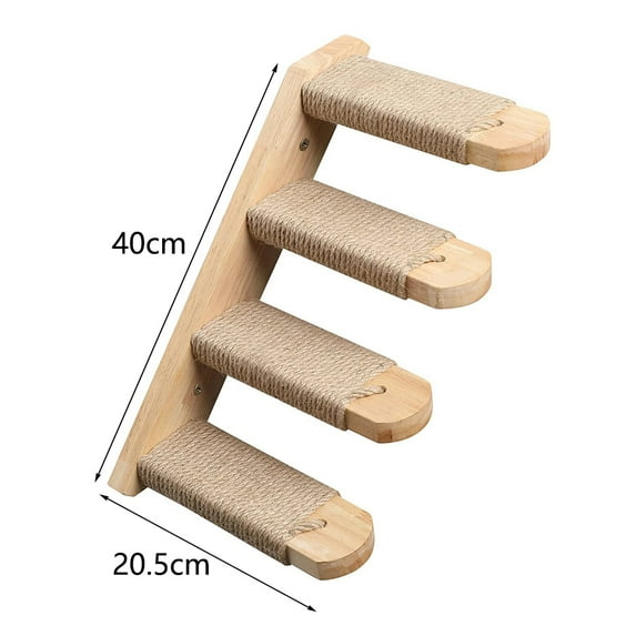 Wall Mounted Cat Tree Wooden Shelves Scratching Posts Climbing Cat ...