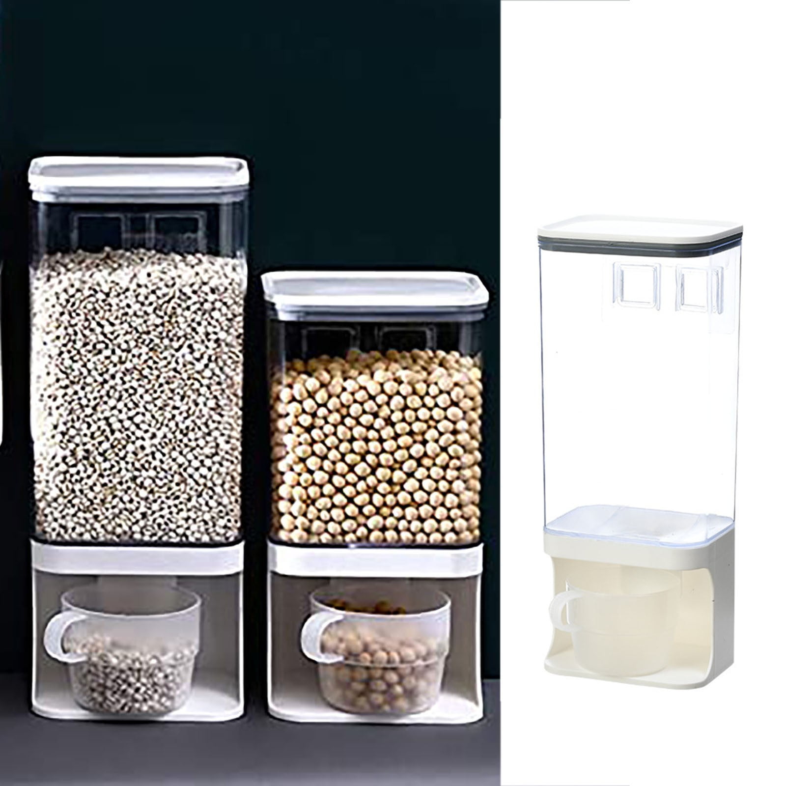 Wall-Mounted Cereal Dispenser - Dry Food Storage Organizer for Oats ...