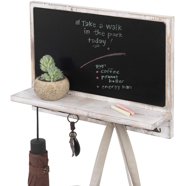 White Chalkboard with Ledge and Three Hooks, Distressed White - Walmart.com