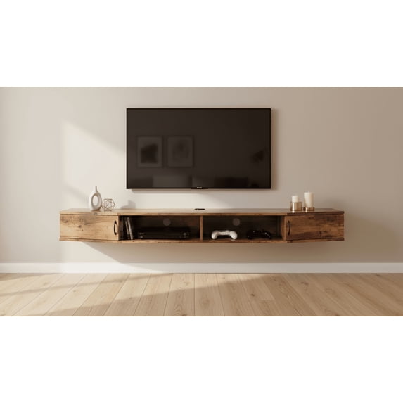 Wall Mounted Charging Station，Floating TV Stand Console with Door ...