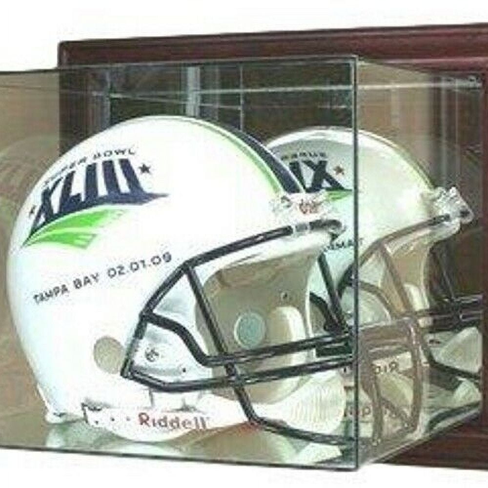 Wall Mounted Cherry Wood Full Size Football Helmet Display Case ...