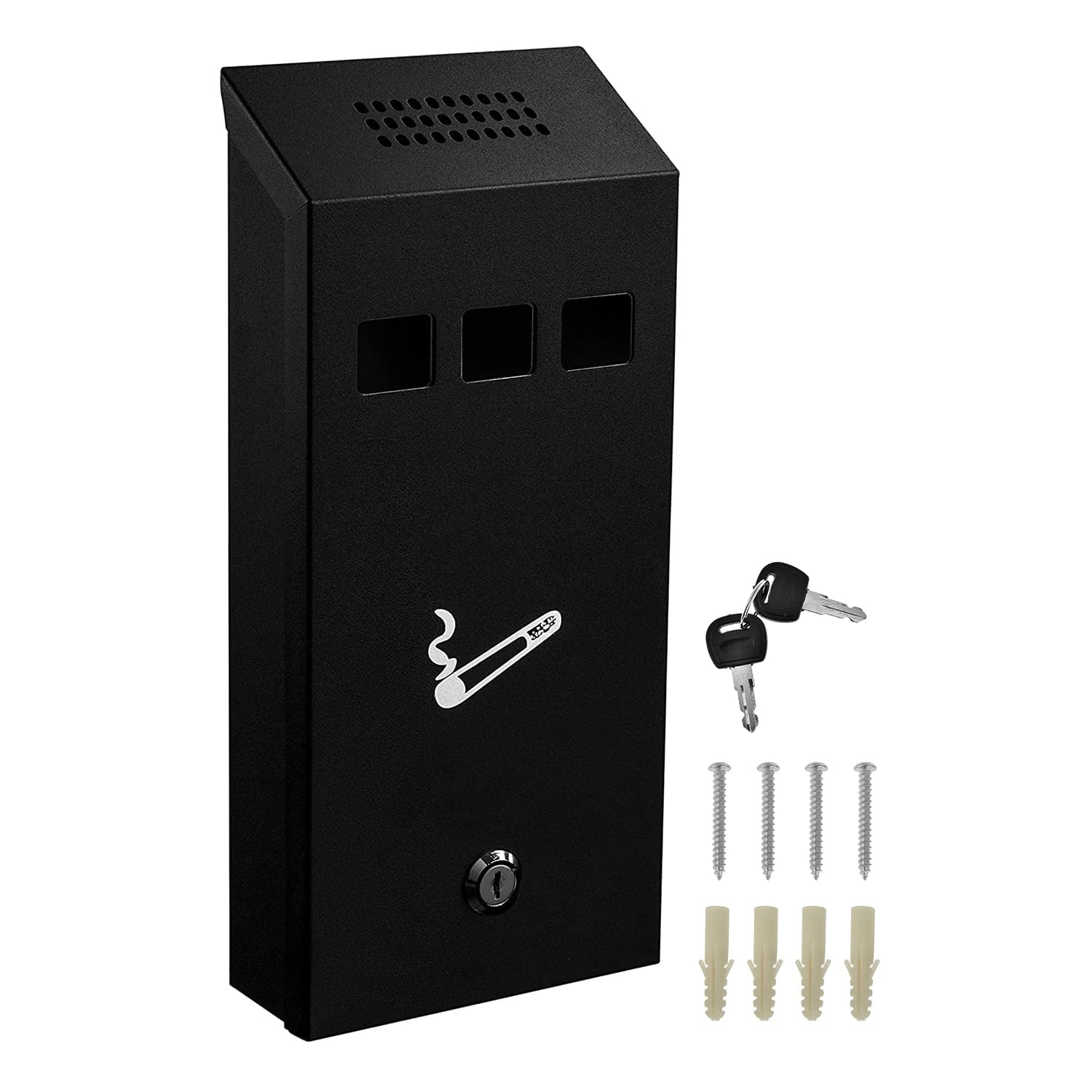 Wall Mounted Cigarette Butt Receptacle - Trash Can for Cigarettes ...