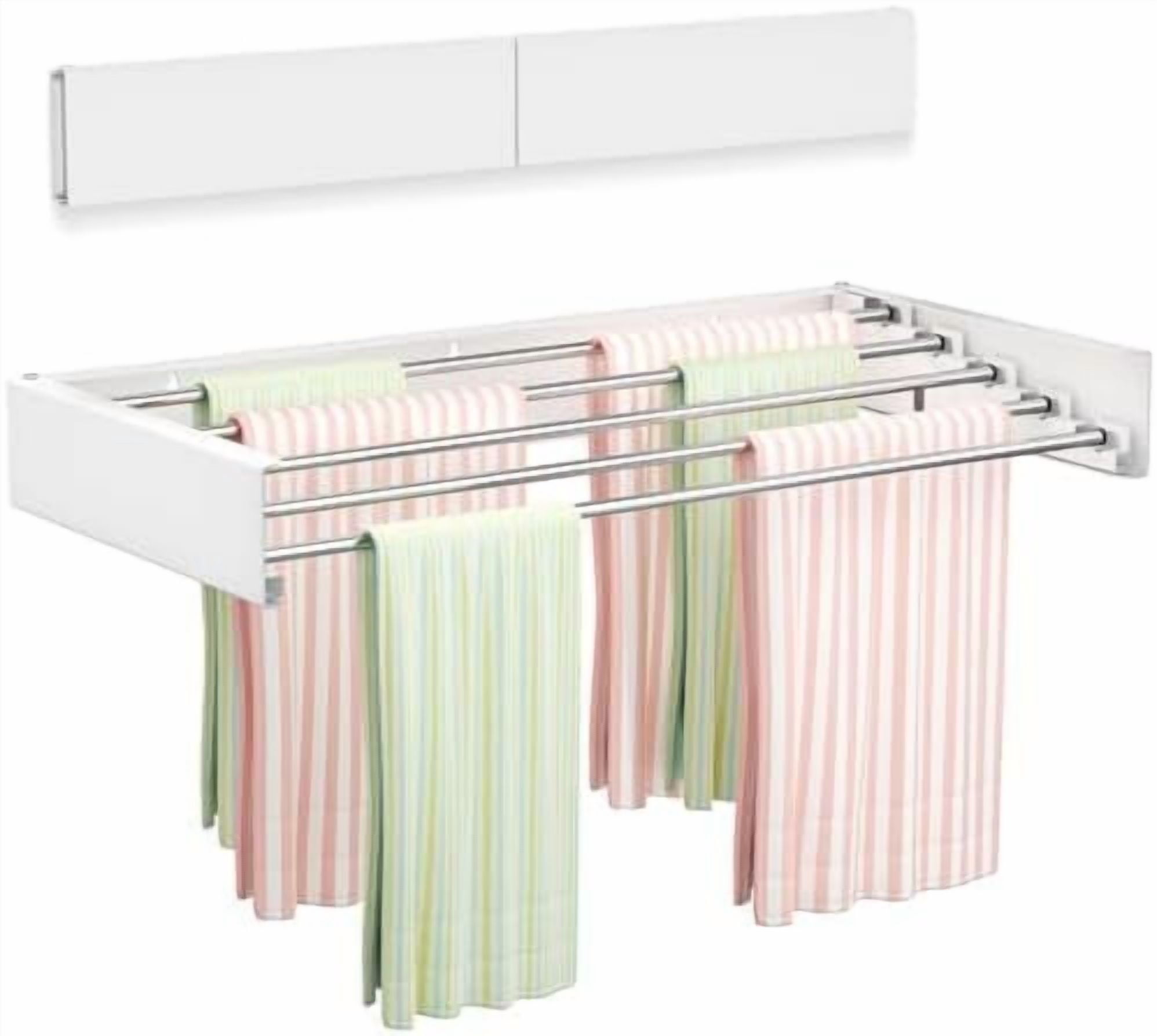 Wall Mounted Clothes Drying Rack 23.6", Foldable Wall Mount Laundry ...