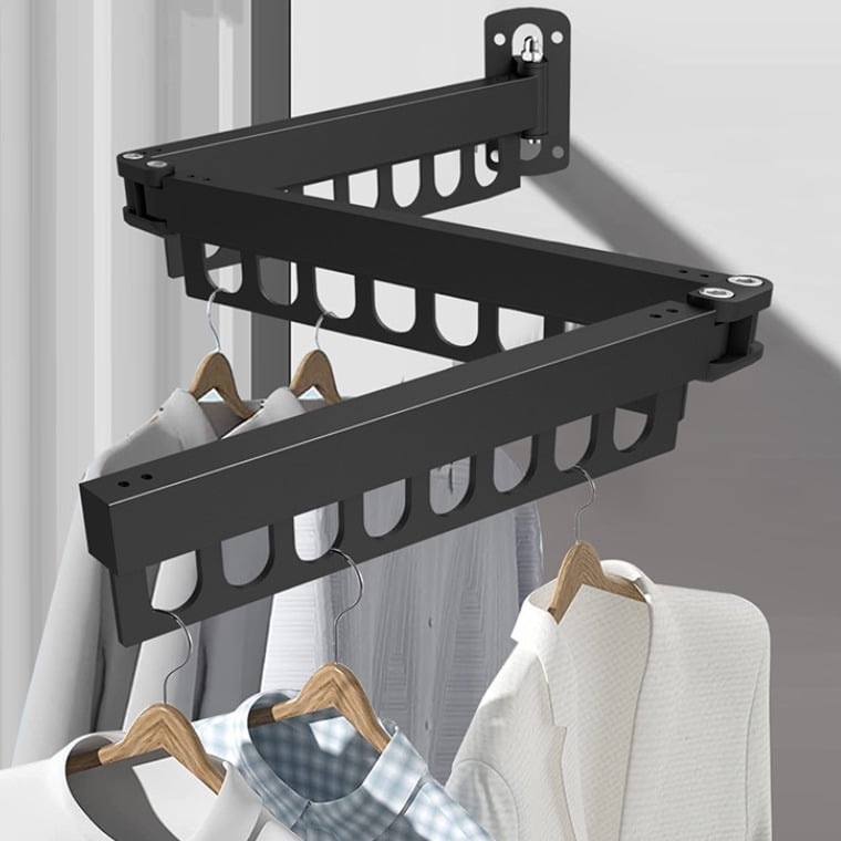 Wall Mounted Clothes Drying Rack Collapsible Laundry Drying Rack ...