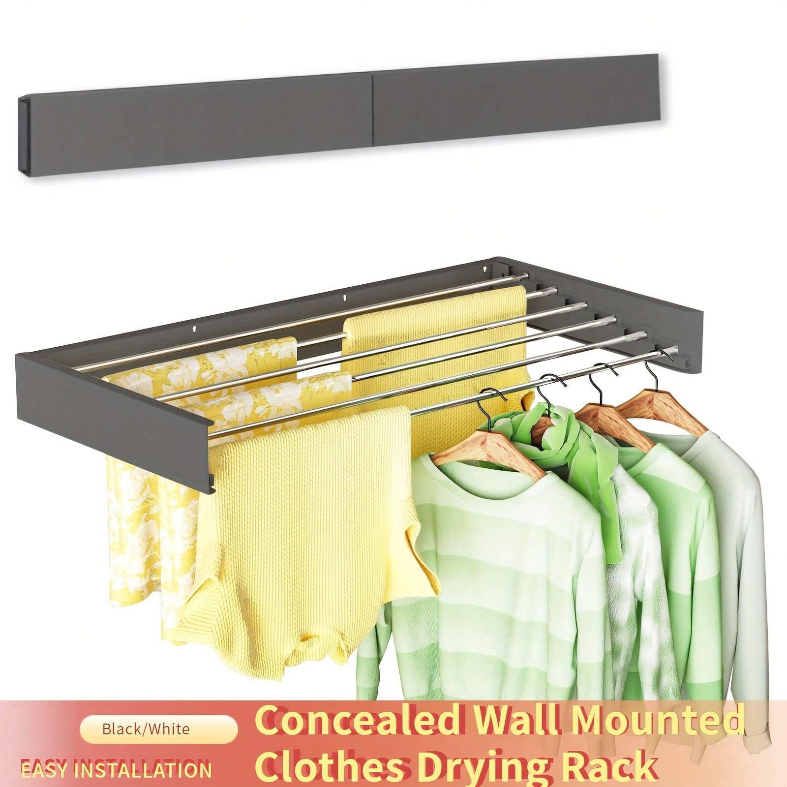 Wall Mounted Clothes Drying Rack ,Foldable Collapsible Laundry Rack ...