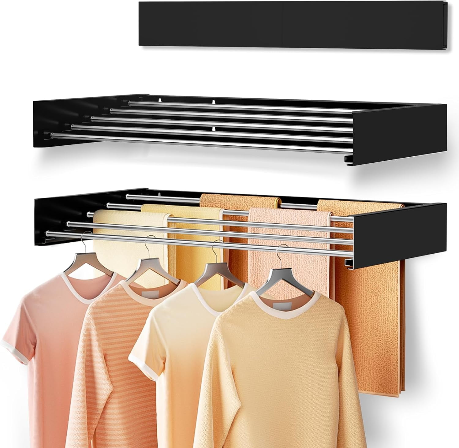 Wall Mounted Clothes Drying Rack Folding Indoor, Foldable Laundry ...