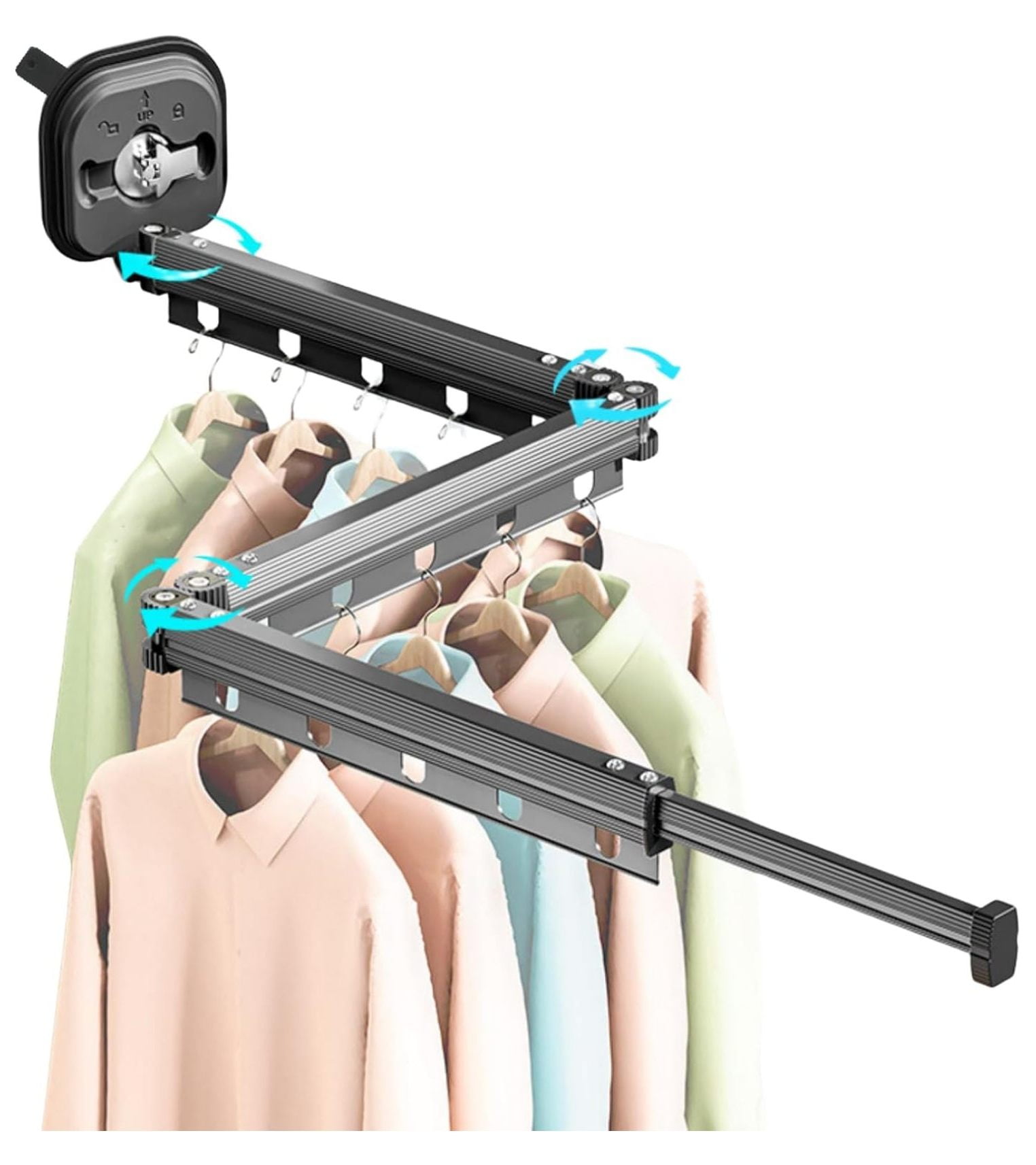 Wall Mounted Clothes Drying Rack, Folding Laundry Hanger Dryer Rack ...