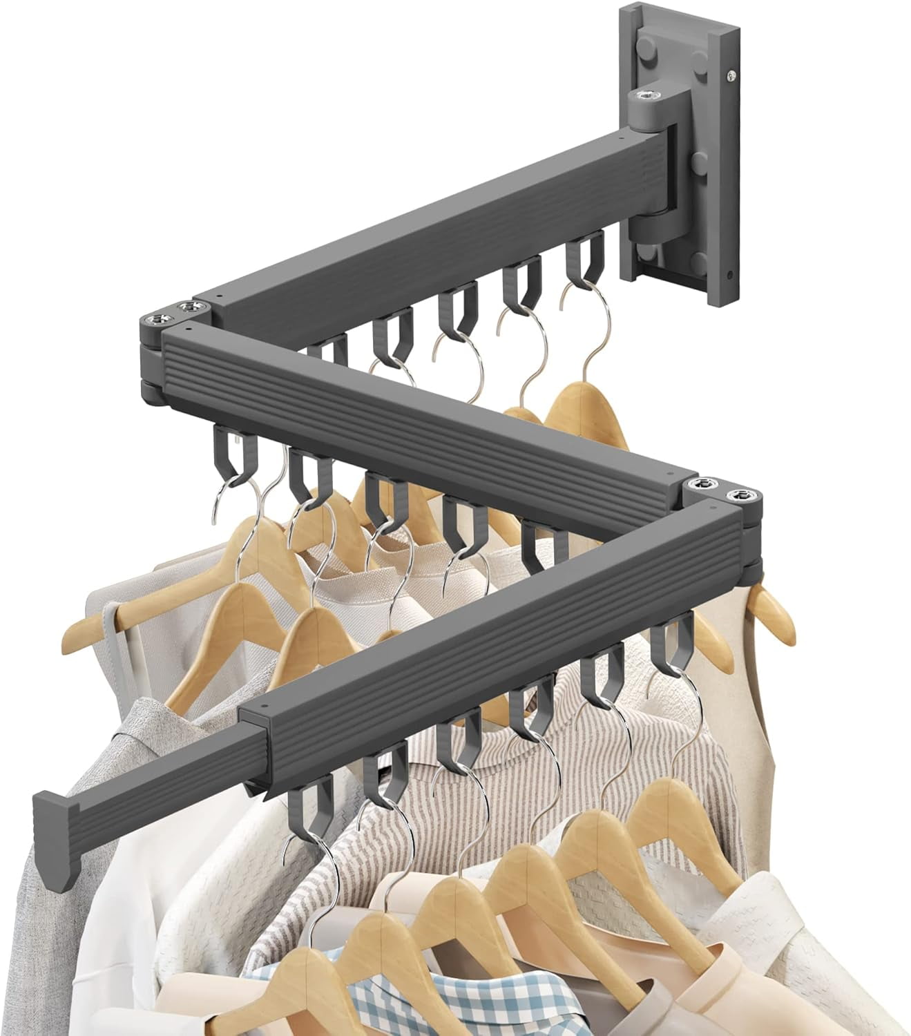 Wall Mounted Clothes Drying Rack, Laundry Drying Rack Wall Mount ...