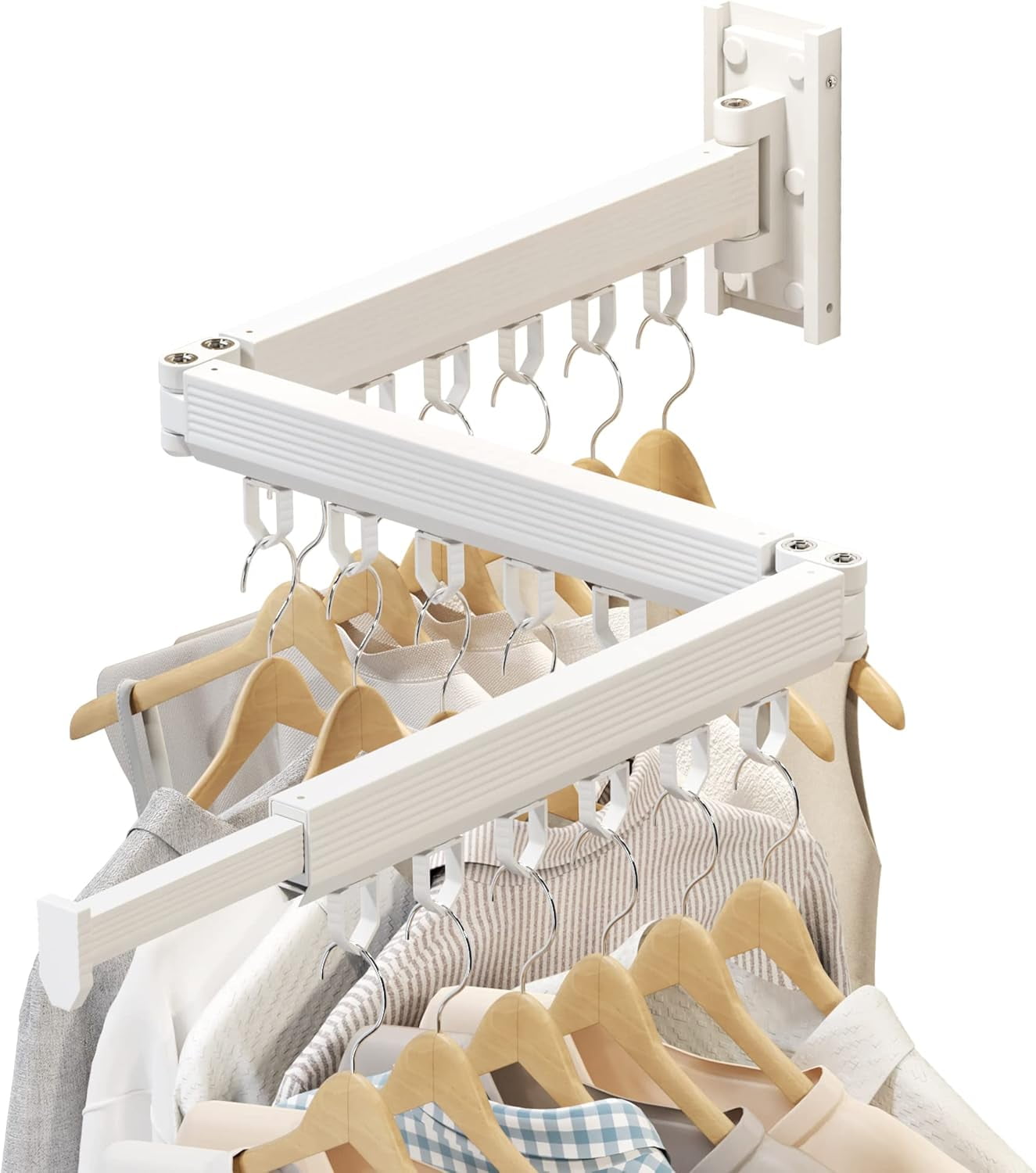 Wall Mounted Clothes Drying Rack, Laundry Drying Rack Wall Mount ...
