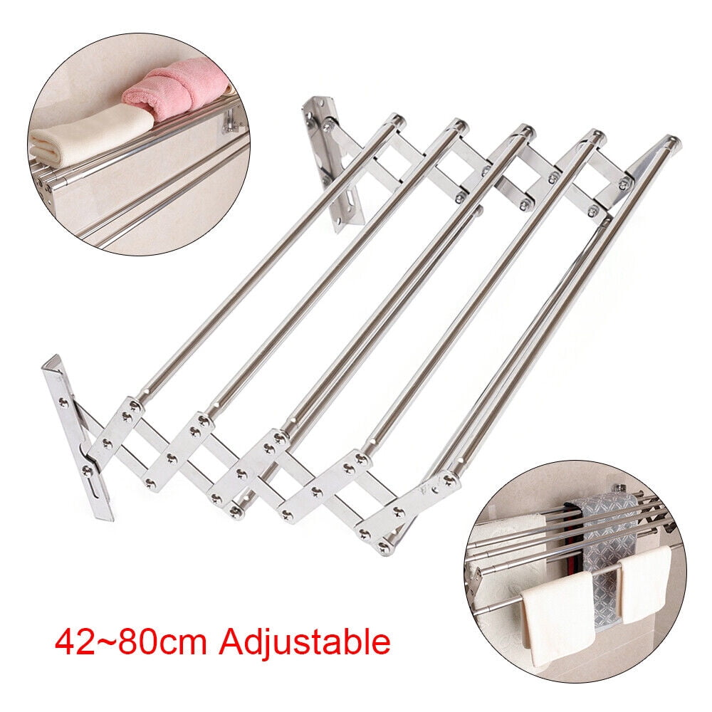 Wall Mounted Clothes Drying Rack Stainless Steel Retractable Laundry ...
