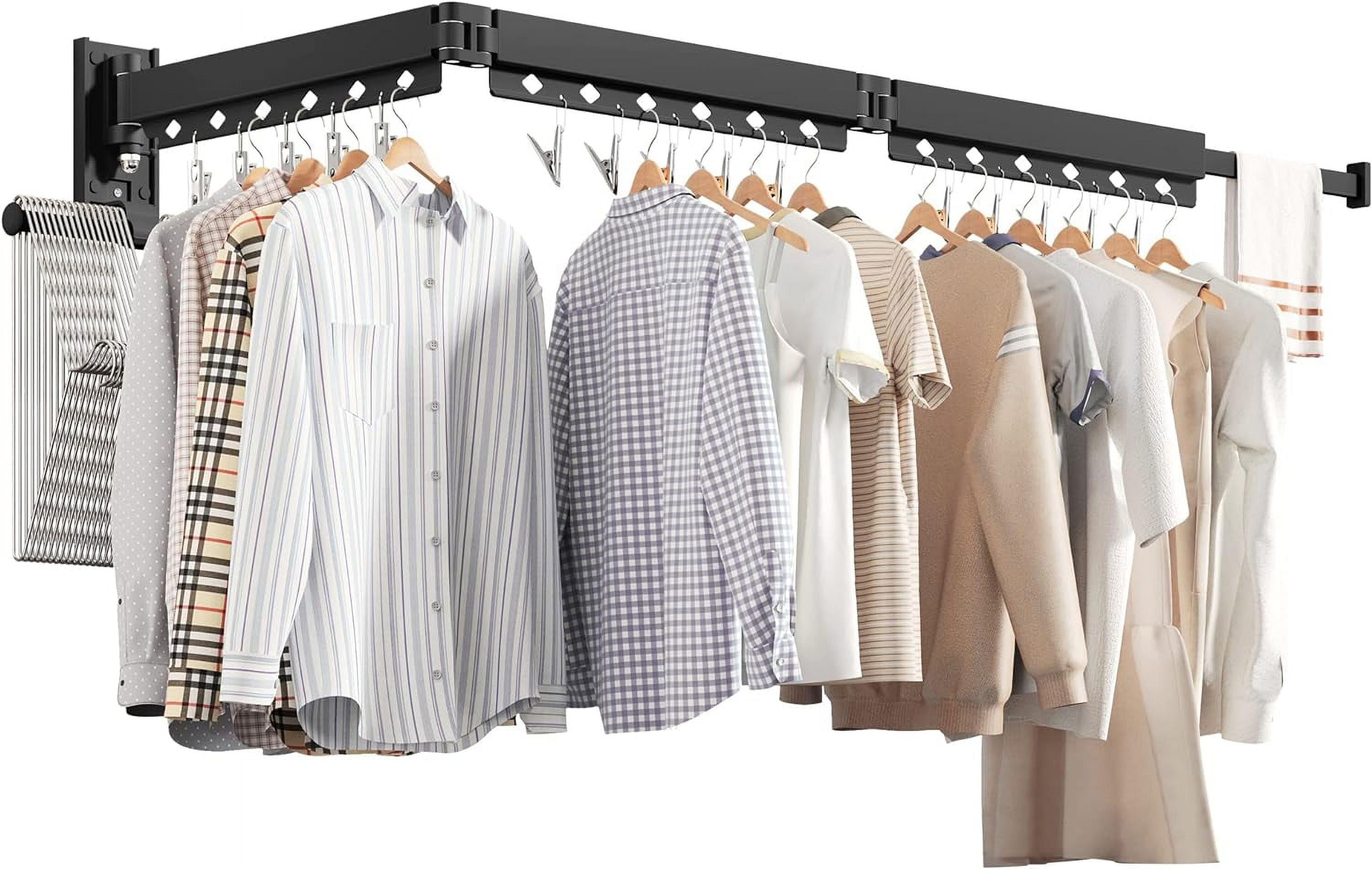 Wall Mounted Clothes Hanger,Clothes Drying Rack,Laundry Drying Rack ...