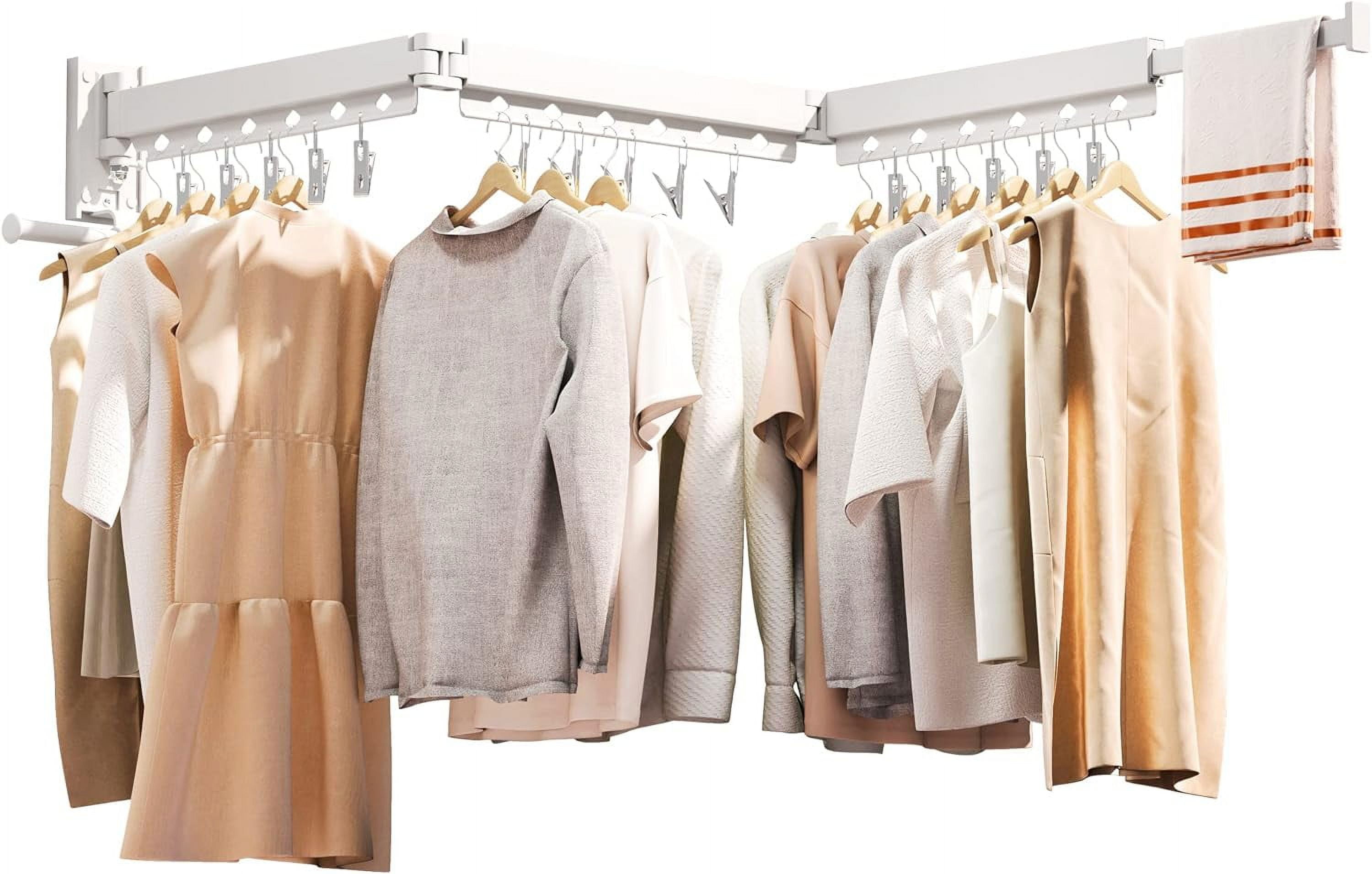 Wall Mounted Clothes Hanger,Clothes Drying Rack,Laundry Rack Wall Mount ...