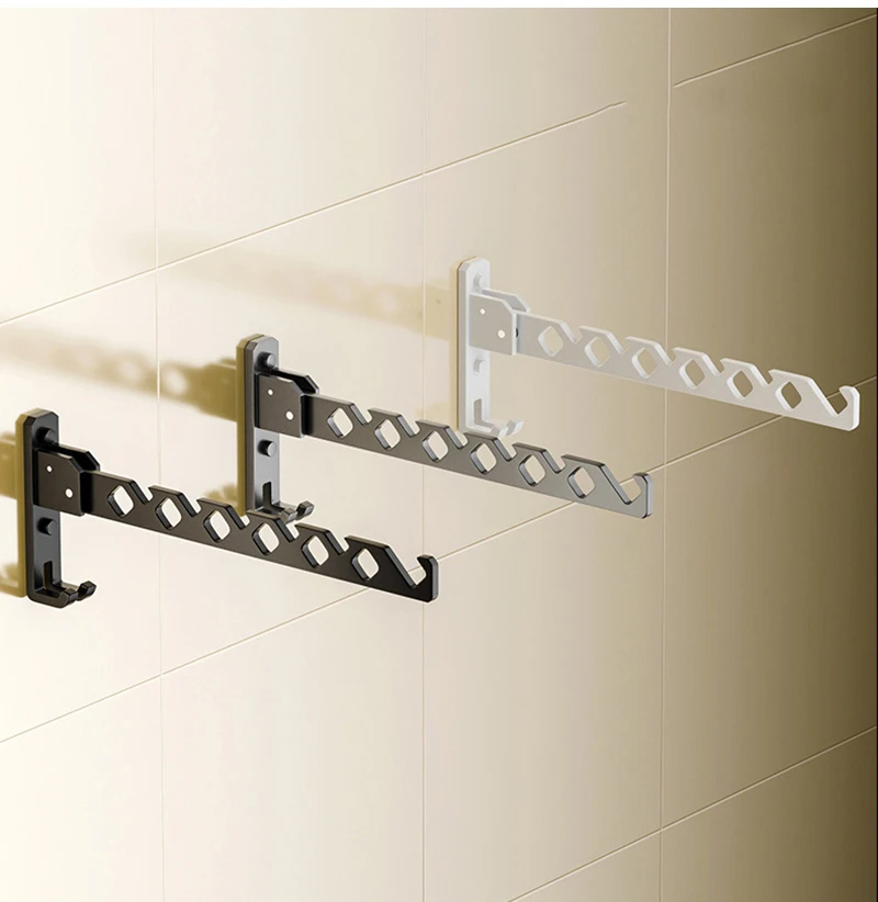Wall Mounted Clothes Hanger No Punching Folding Drying Racks ...